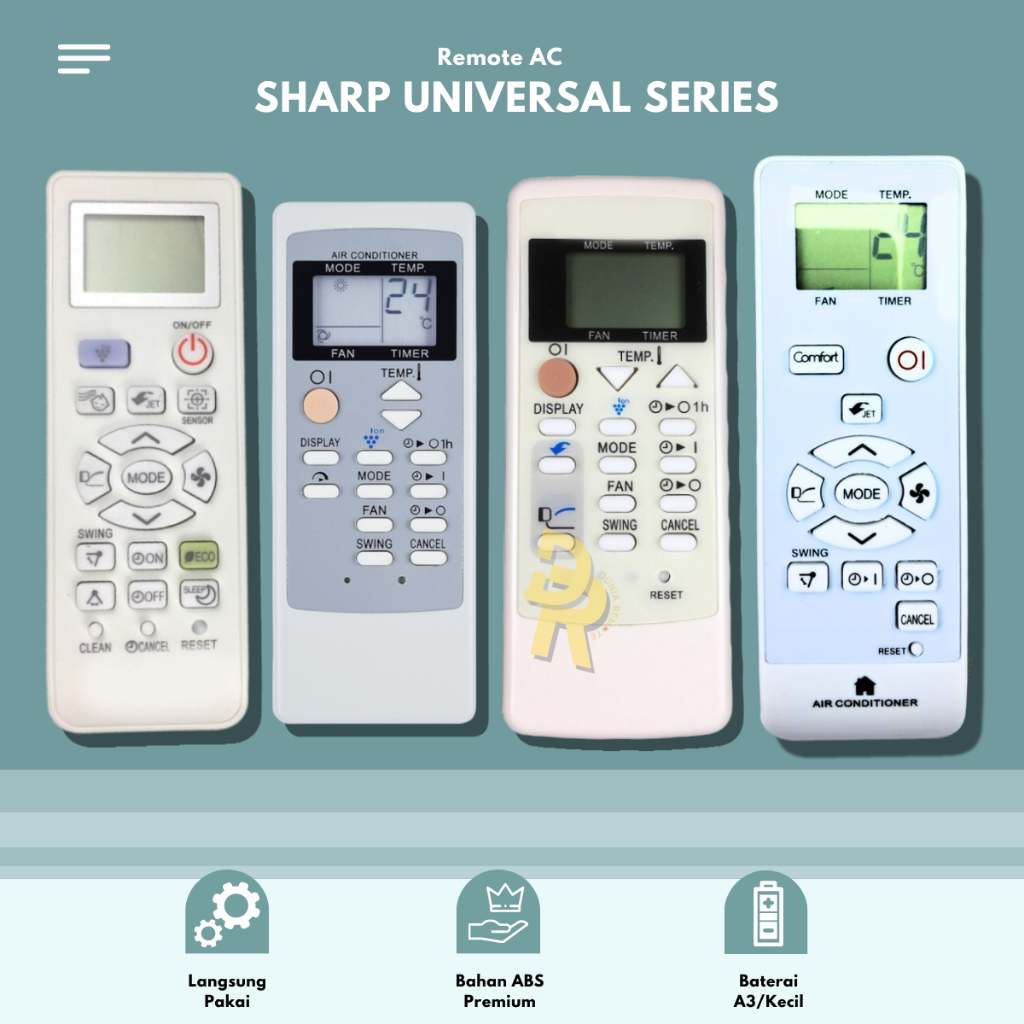 Jual Remot Remote AC SHARP SERIES PLASMACLUSTER ION baby eco | Shopee ...