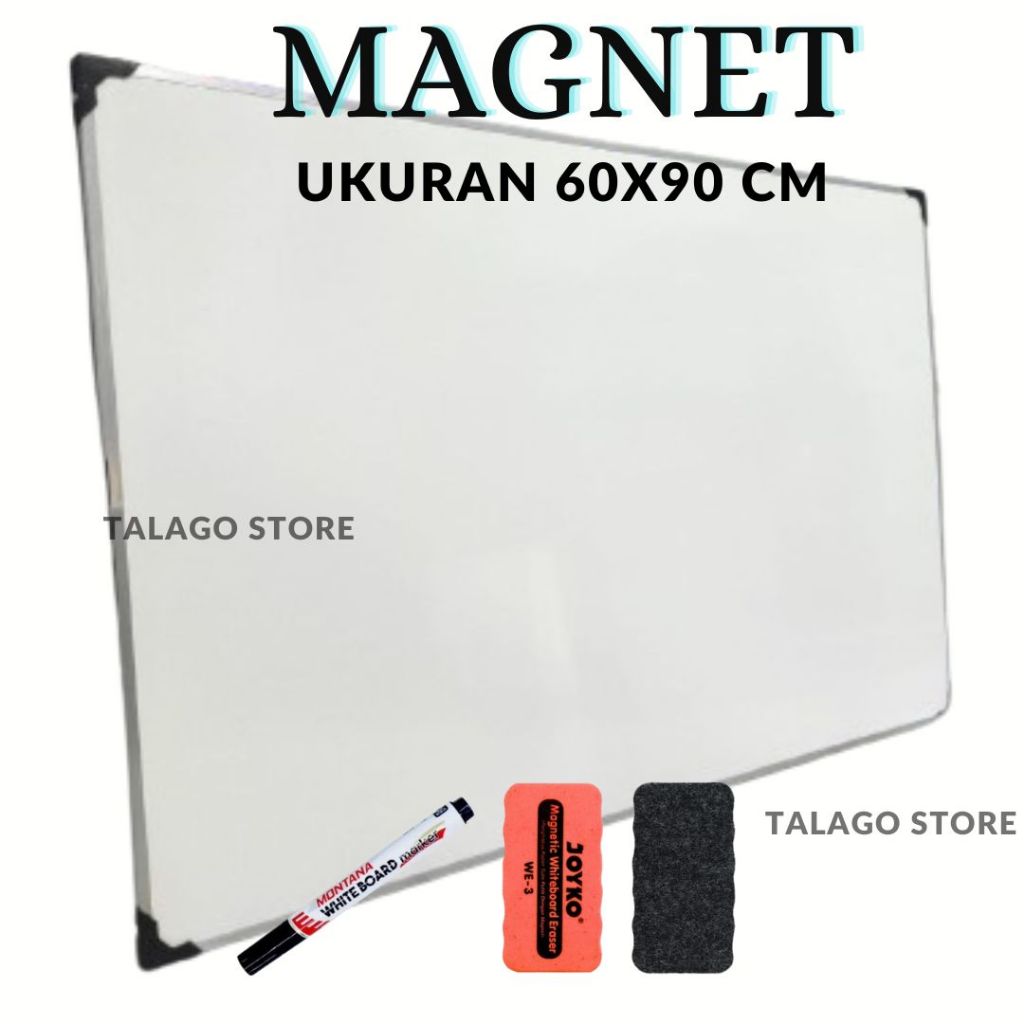 Jual Papan Tulis Magnet - Papan Tulis - Whiteboard - Papan Tulis 60 cm x 90 cm free spidol dan ...