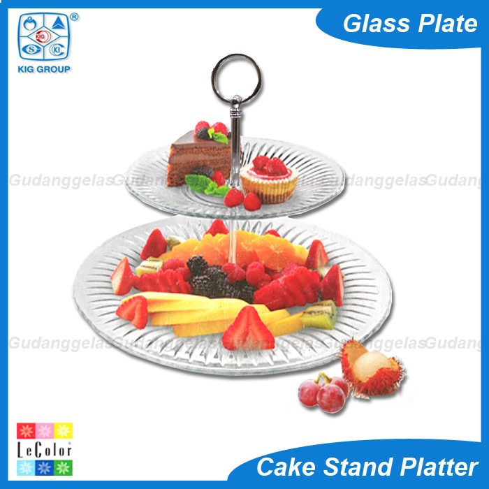 Jual Cake Stand Platter/Piring Saji Kue/Piring Kue Kaca/Glass Cake Stand Platter/Dessert Plate ...