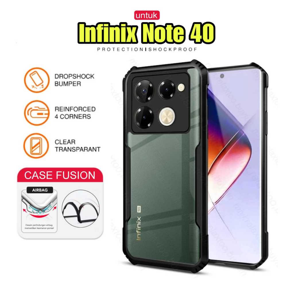 Jual Case Infinix Note 40 / Infinix Note 40 Pro Case Fusion Shockproof Armor Slim Transparan ...