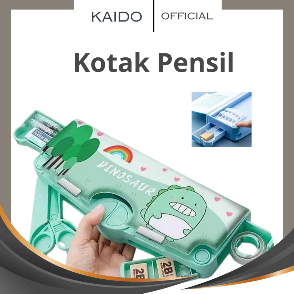 Jual Kotak Pensil Multifungsi Lengkap Peruncing Gunting Isolasi ...