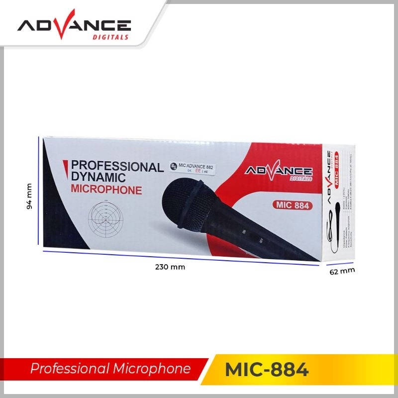 Jual Microphone Profesional MIC-884 Colokan Standar 6.5mm / Mic Kabel ...