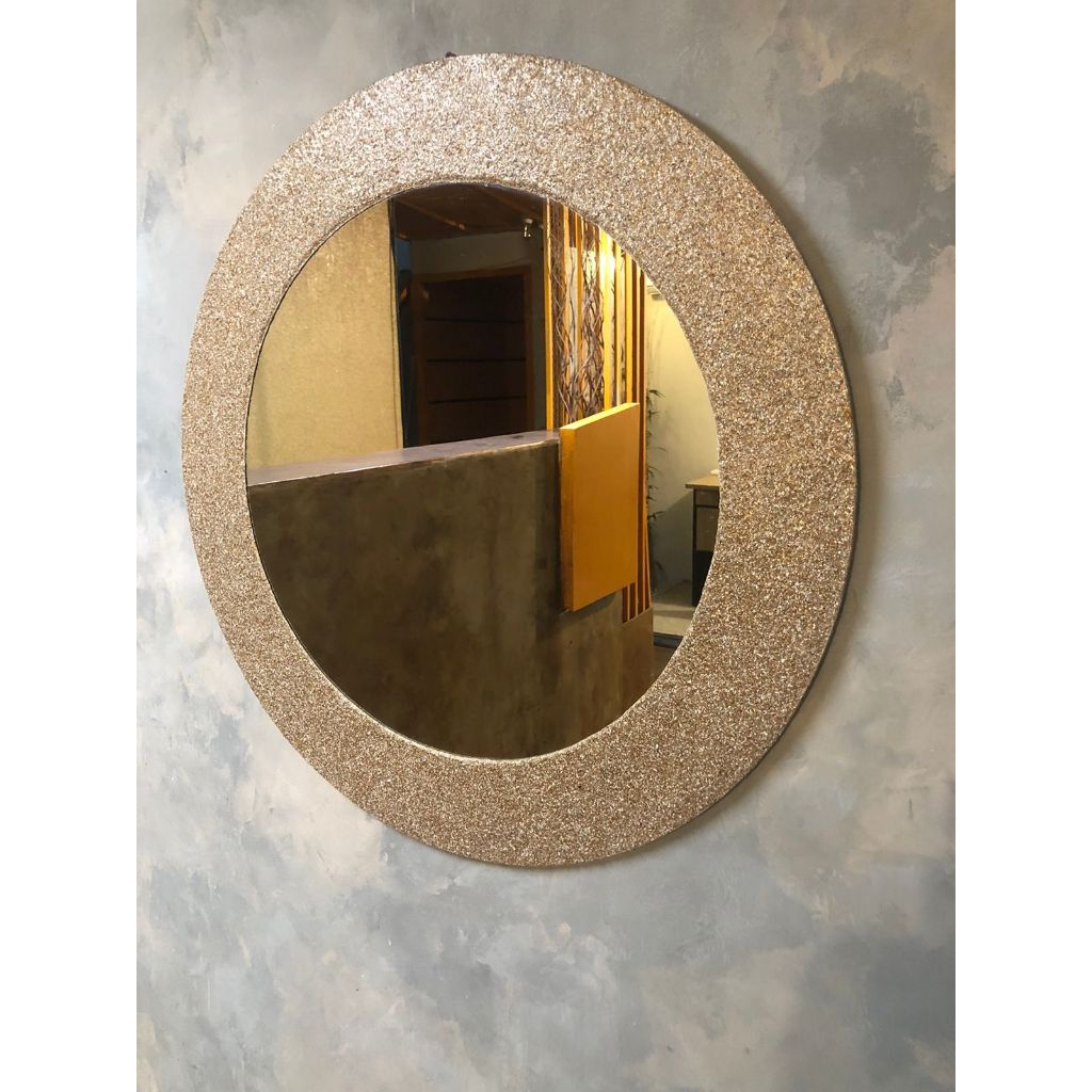 Jual Pre-Order CERMIN BULAT BESAR GOLD / Cermin Dinding Motif Granit ...