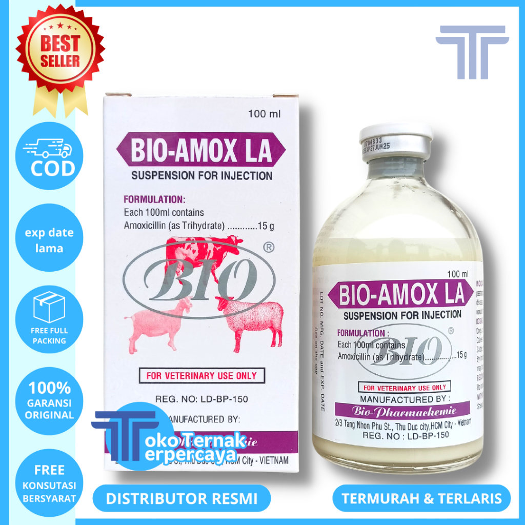 Jual BIO AMOX LA 100 ml - Obat Hewan Amoxyciline Long Acting Like ...
