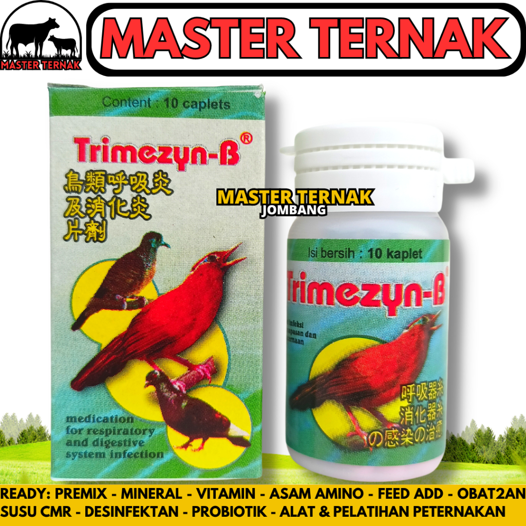 Jual TRIMEZYN B Burung isi 10 Kaplet - Obat Infeksi Pernapasan Burung ...
