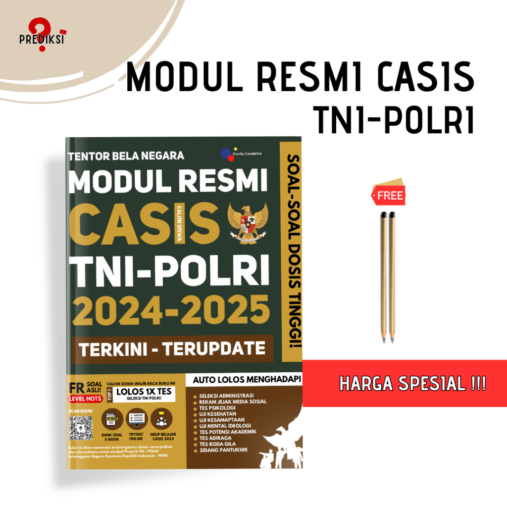 Jual BUKU TNI POLRI | MODUL RESMI CASIS TNI POLRI 2024-2025 TERKINI TERUPDATE | Shopee Indonesia