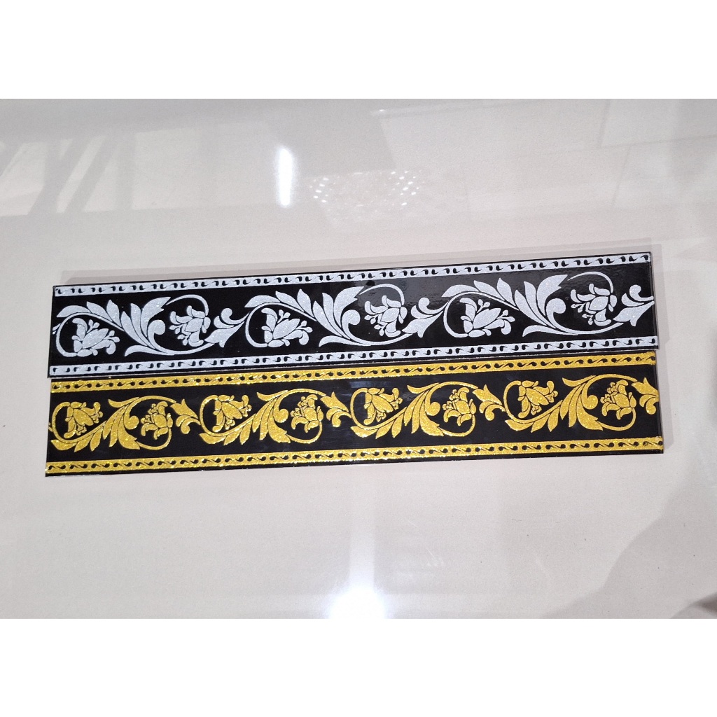 Jual List plin keramik dinding 10x60cm (azenda gold & silver) | Shopee ...
