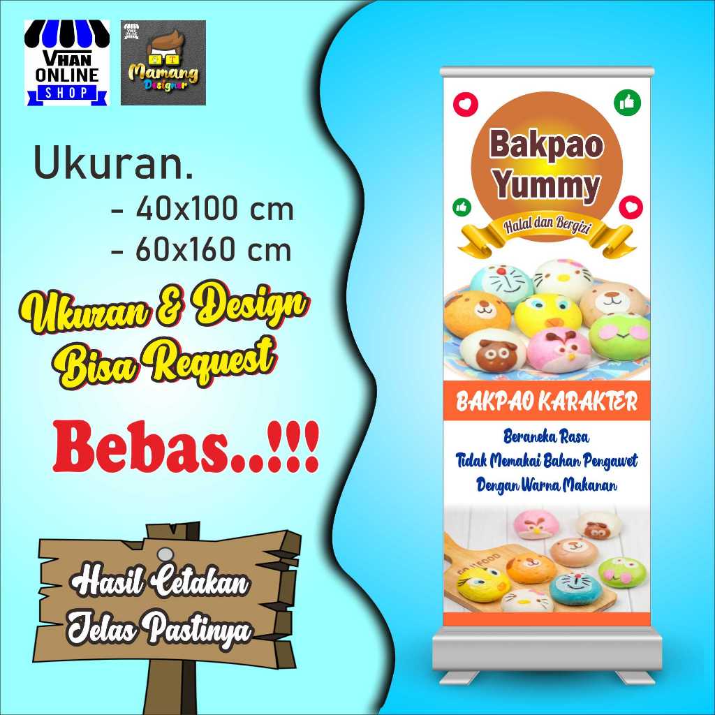 Jual Spanduk, Banner, Mmt Jualan Bakpao Karakter, Keren Gambar Jelas ...