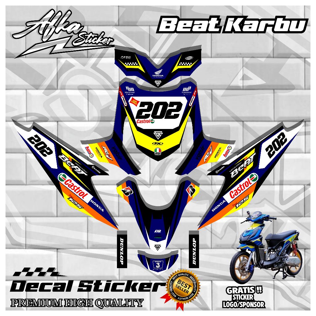 Jual Decal Sticker BEAT KARBU_Glosy-Full Body Motif Racing Desain ...