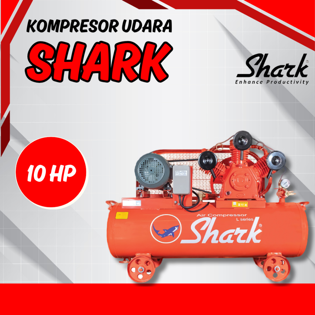 Jual Kompresor Angin Shark 10 Hp 8 Bar Engine Dinamo 10 Pk 3Phase ...