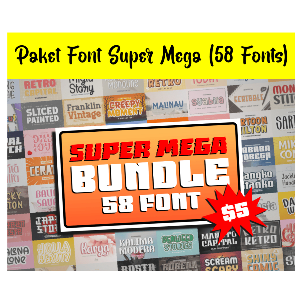 Jual Paket Font Super Mega (58 Fonts) | Shopee Indonesia