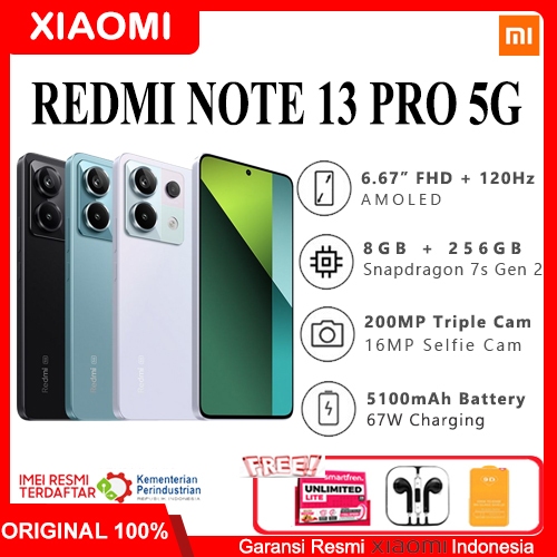 Jual Xiaomi Redmi Note 13 PRO 5G RAM 8/256GB Fullset Garansi Resmi Note ...