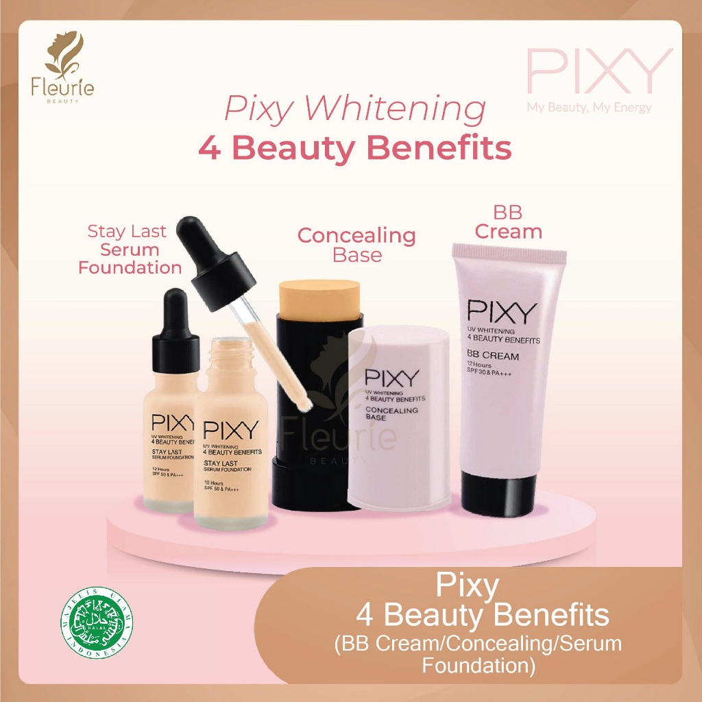 Jual Pixy Whitening 4 Beauty Benefits Concealing Base SPF35 PA+++ / BB ...