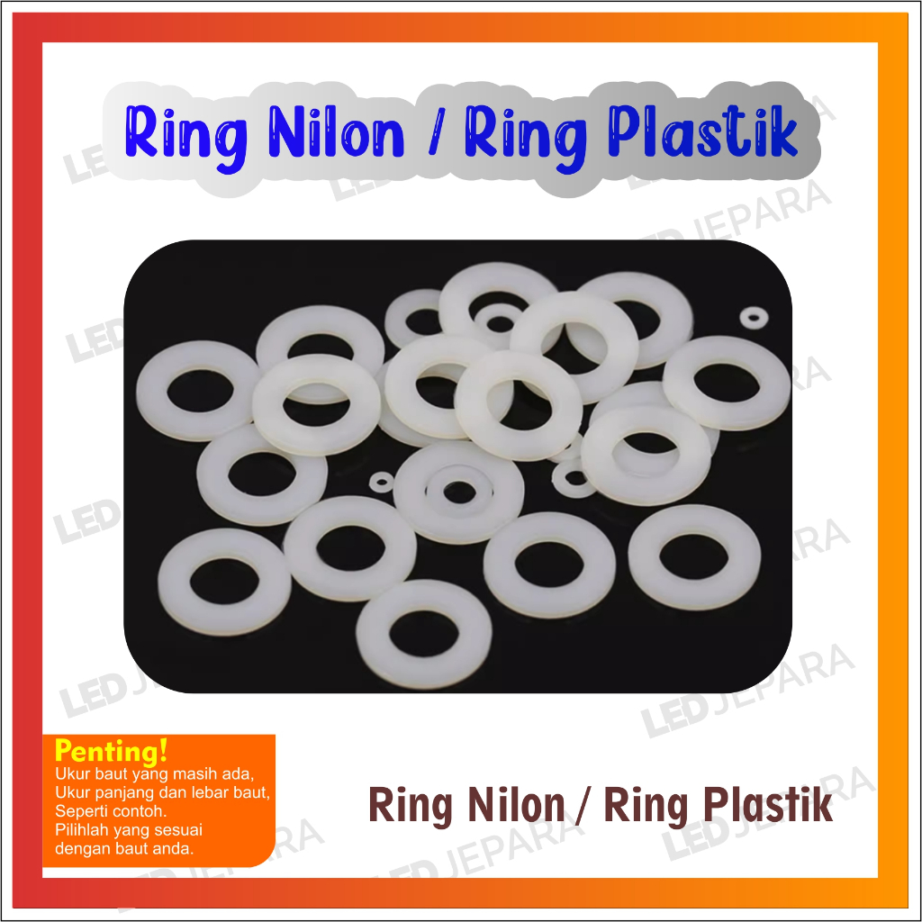 Jual Ring Washer Flat Bahan Nilon Ring Nylon Ring Flat Plastik Washer ...