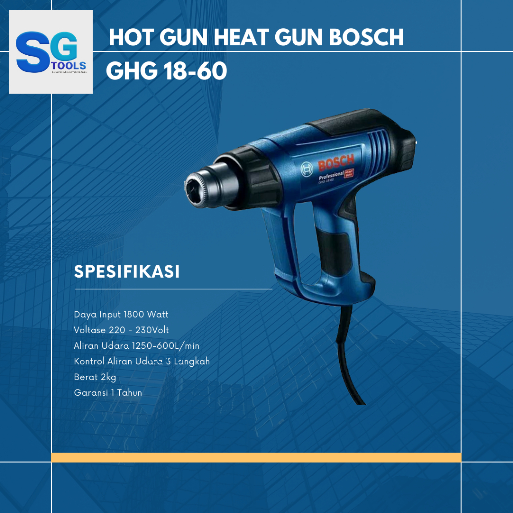 Jual Heat Gun / Hot Gun Bosch GHG 18-60 Heavy Duty Hot Air Blower ...