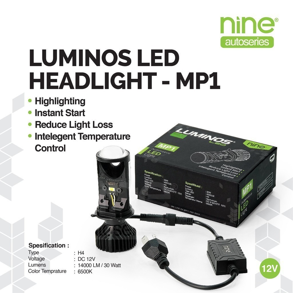 Jual MINI PROJI MP1 H4 30 WATT UNTUK MOTOR MOBIL ORIGINAL LUMINOSLED ...