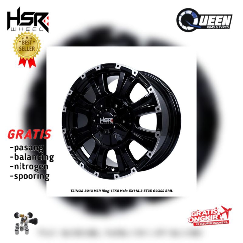 Jual VELG RACING R17 PCD 5x114,3 HSR TSINGA untuk mobil CRV, HRV, WRV, BRV, ACCORD, CIVIC NEW ...