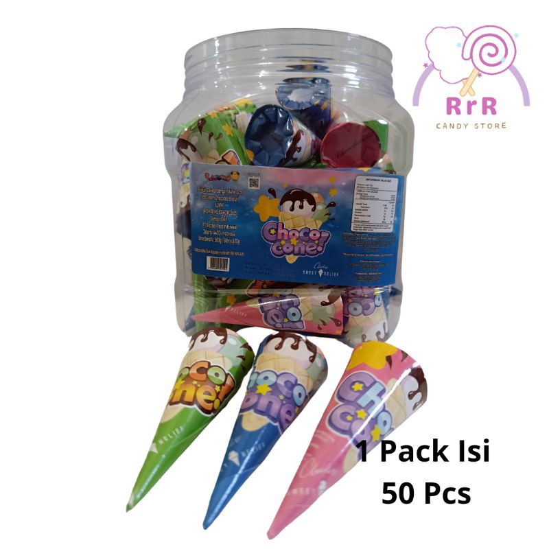 Jual Choco Cone Luvmi Biskuit Coklat Dengan Wafer Cone 1 Pack 50 Pcs ...