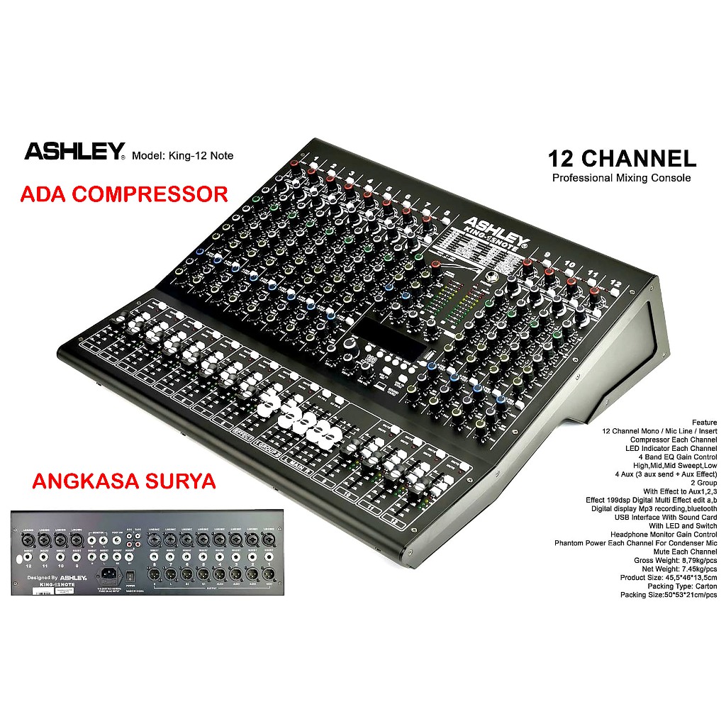 Jual Mixer Audio ASHLEY KING 12 NOTE COMPRESSOR / KING NOTE 12 Original ...