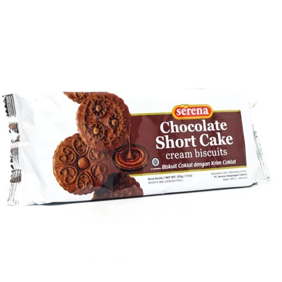 Jual serena chocolate short cake biskuit 225gr - serena biskuit cream ...