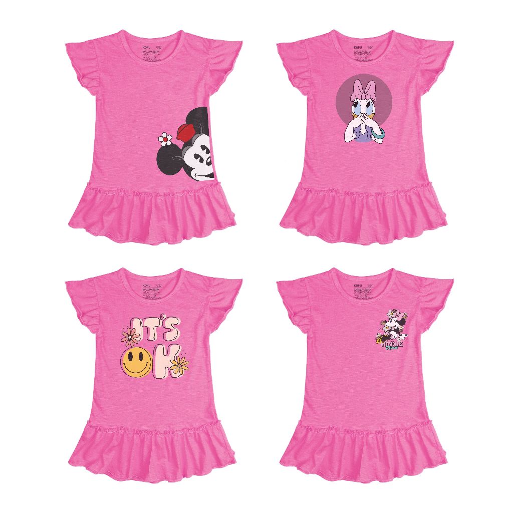 Jual KOFU KIDS - Gamis Tunik Anak Perempuan Bahan Kaos Curly Disney ...