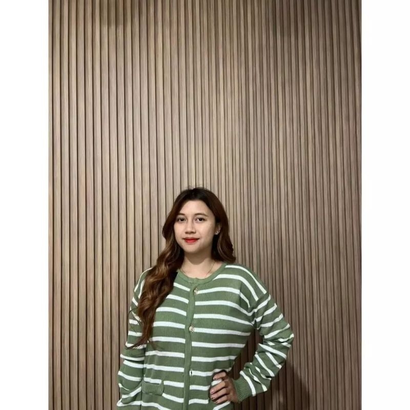 Jual HECTIC Lalisa Knit Cardy Premium - Cardigan Stripe Wanita Bahan ...