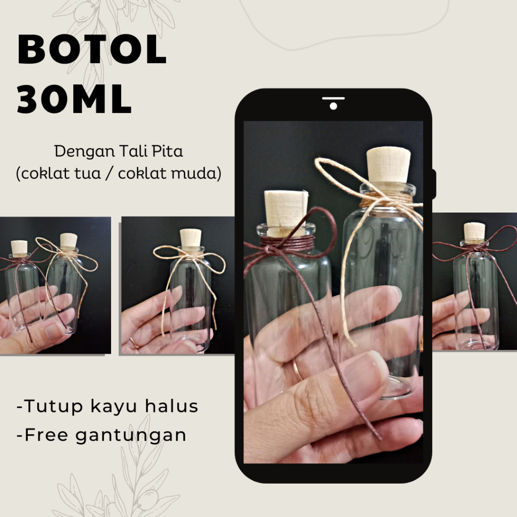 Jual Botol Vial 30ml / Botol Mini / Botol Kaca / Sample / Souvenir ...