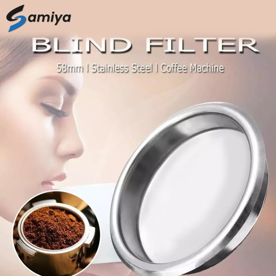 Jual coffee blind filter basket stainless portafilter 51mm 58mm group ...