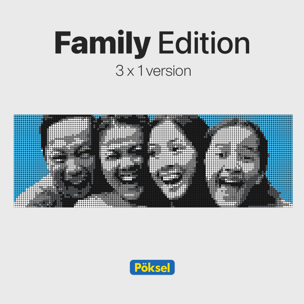 Jual Poksel - Custom FAMILY 3x1 - Monochrome Pixel Art / Mosaic ...