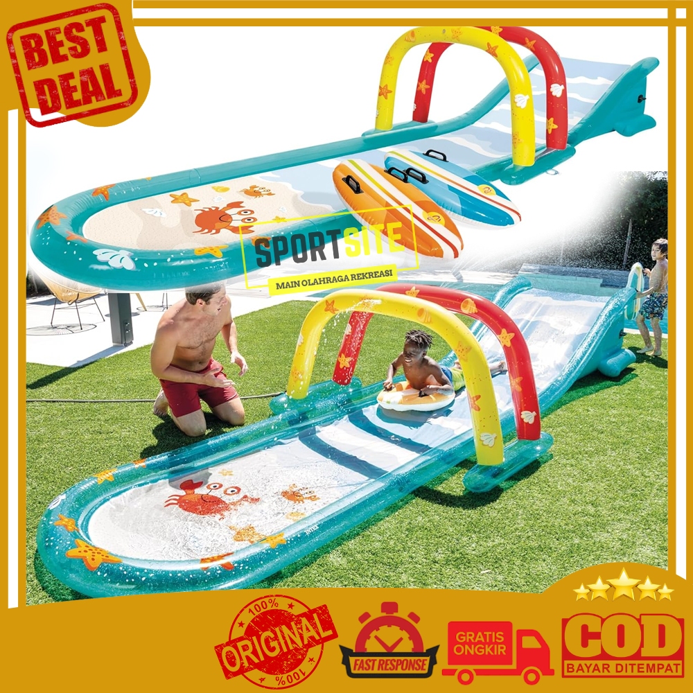 Jual Intex Racing Surfing Water Sprayer Fun Slide with 2 Surf Riders ...
