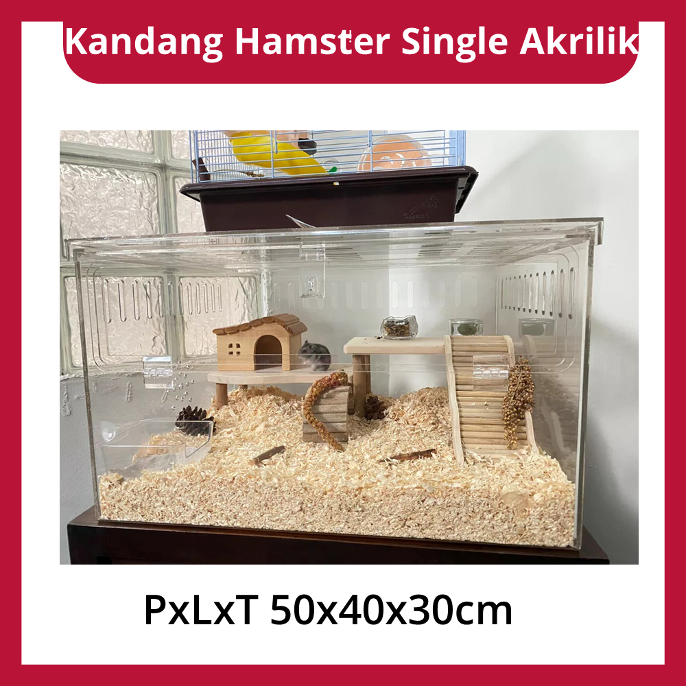 Jual Kandang Hamster Single Akrilik PxLxT 50x40x30cm | Shopee Indonesia