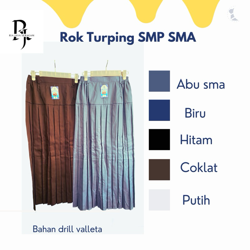 Jual Rok Seragam Sekolah SMP SMA Turun Pinggang Panjang/Bawah Pinggang ...