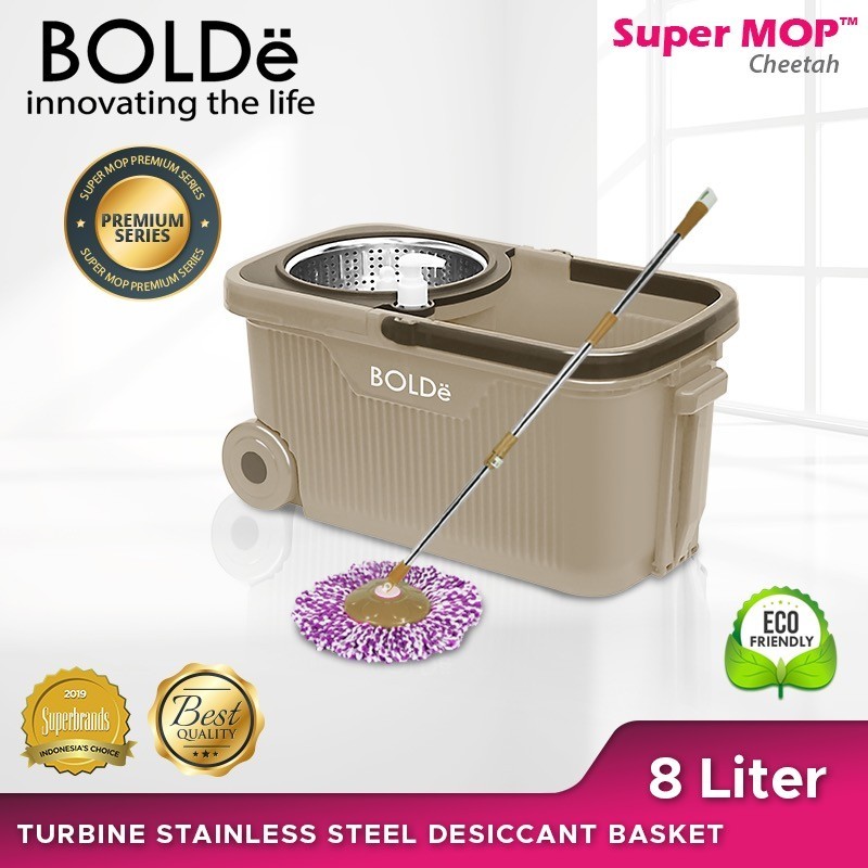 Jual BOLDe Alat Pel Lantai Spin Super MOP Cheetah Stainless 8 Liter ...