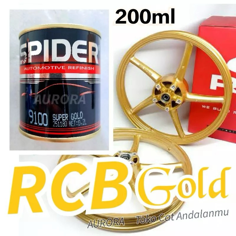 Jual Cat SPIDER LABA-LABA 9100 Super Gold 200ml Kuning Emas Mas ...