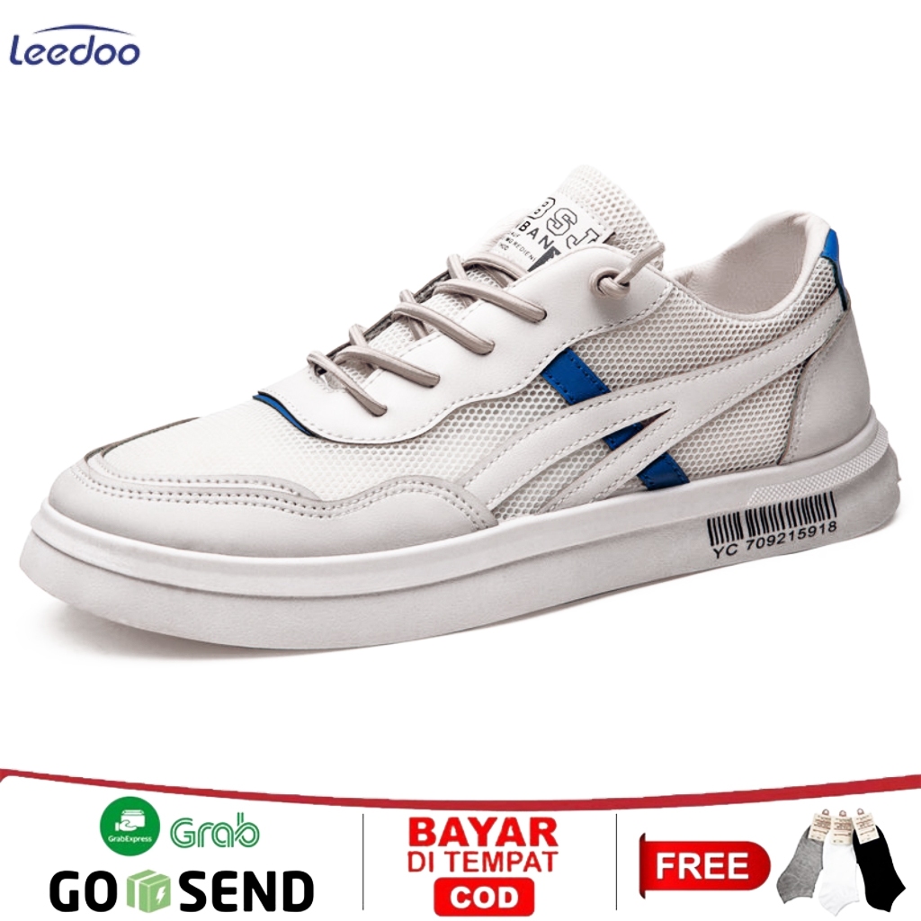 Jual Leedoo Sepatu Pria Putih Original Sneakers Casual Running Shoes MR702 | Shopee Indonesia