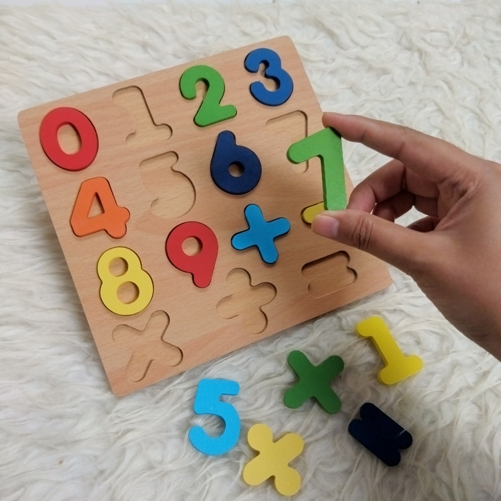 Jual Mainan Edukasi Anak Wood Puzzle 3D Kayu Operasi Angka Penjumlahan ...