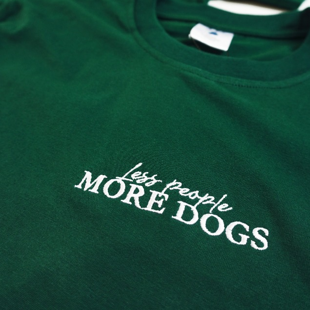 Jual HOOMAN T-Shirt Less People More Dogs Embroidery in Dark Green ...