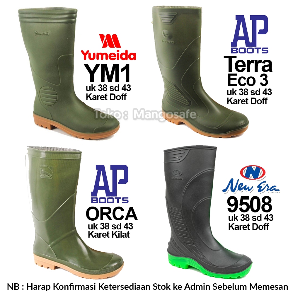 Jual Sepatu Boot Karet Tinggi Hijau / Sepatu PVC Boots Hujan Proyek ...