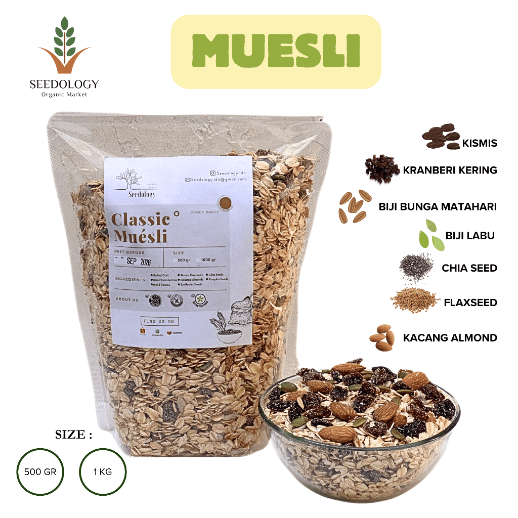 Jual Classic Muesli Mixed Nut Fruit and Seed 1Kg - Makanan Sehat ...