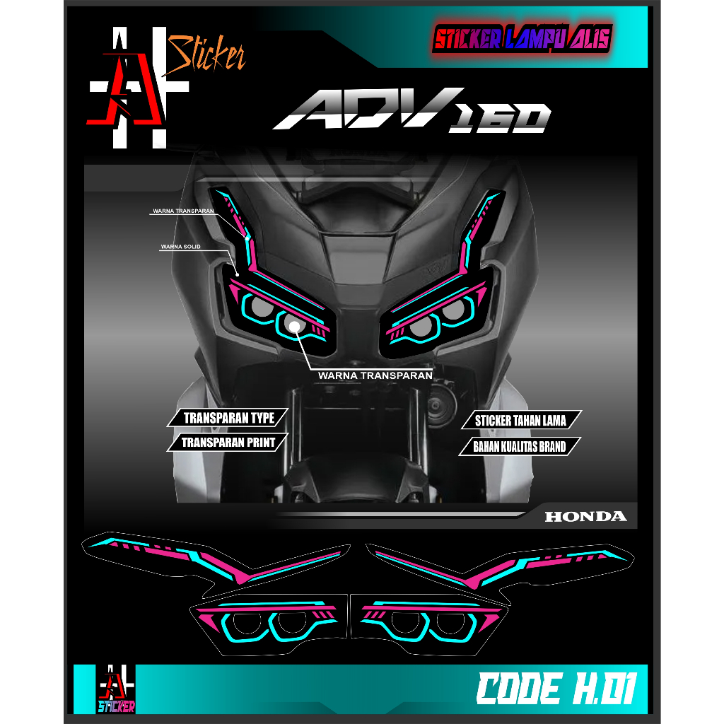 Jual STIKER VARIASI LAMPU ALIS MOTOR ADV 160 STOP LAMP MOTOR ADV 160 ...