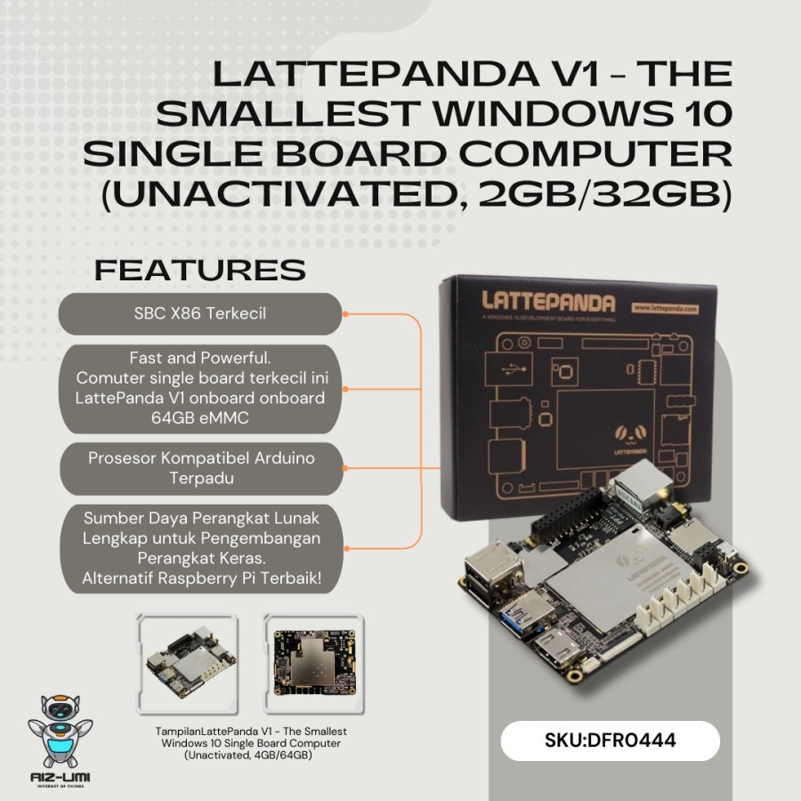 Jual LattePanda 2G/32GB Single Board Computer (With Win10 Lincense ...