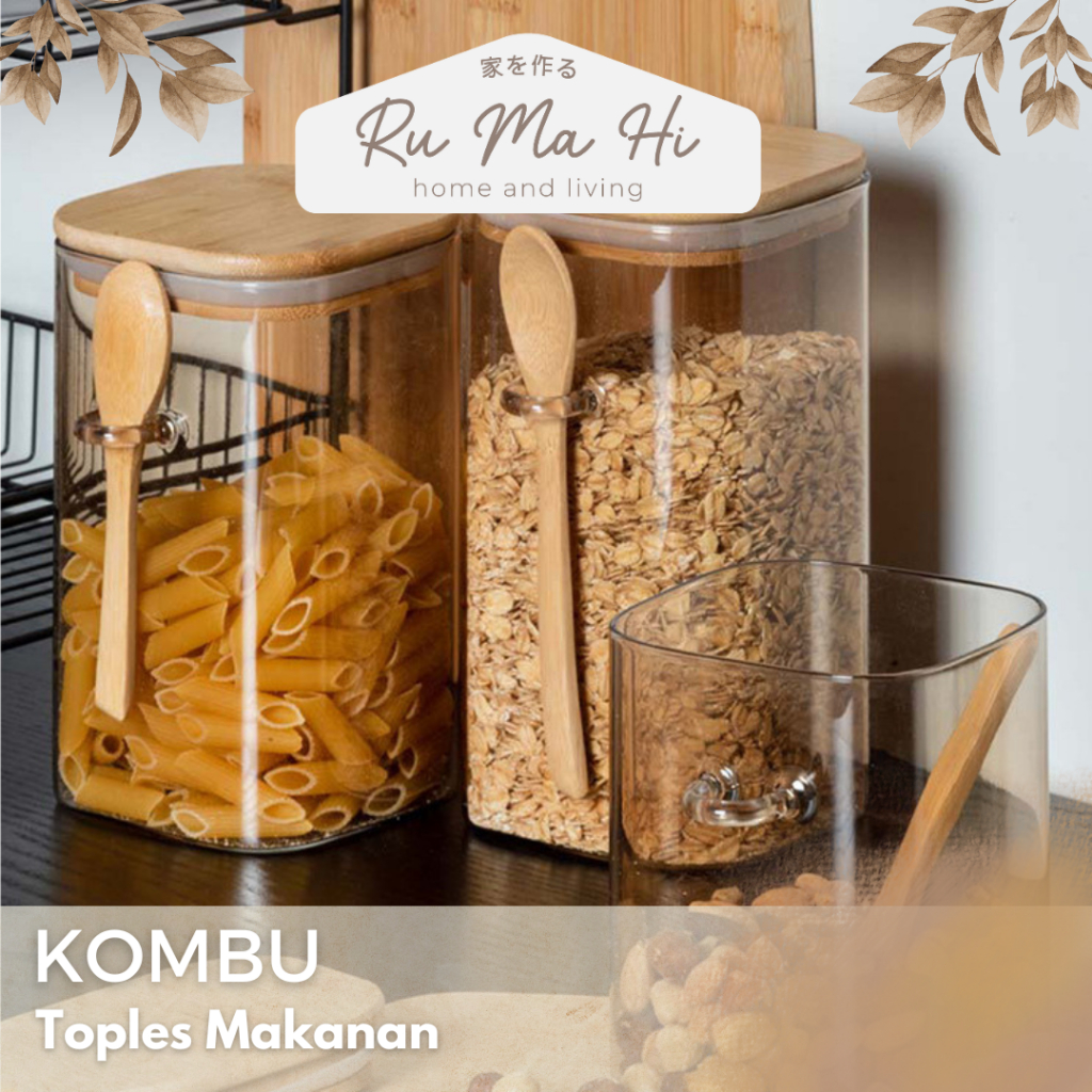 Jual RUMAHI -KOMBU Wadah Bening Gula Bambu Penyimpanan Kopi Teh Gula ...