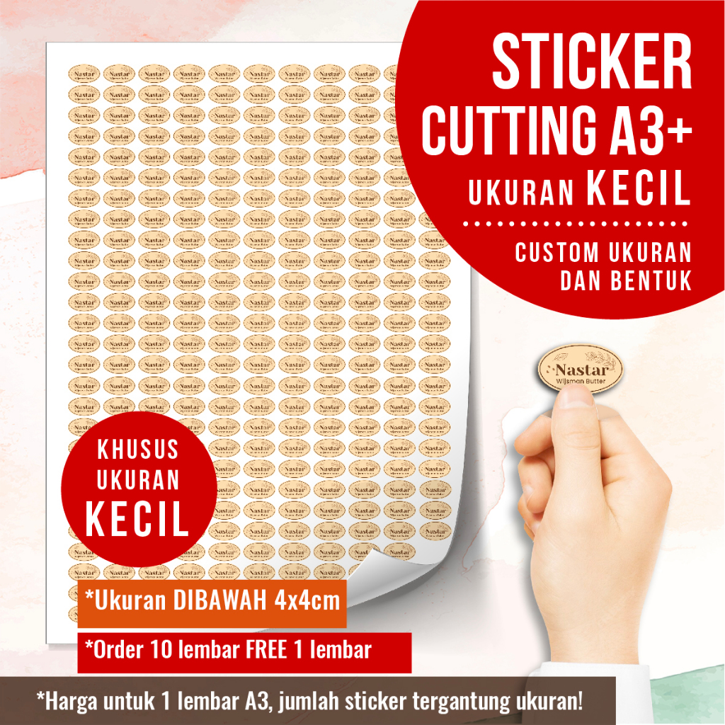 Jual [Size A3+] Cetak Sticker Cutting UKURAN KECIL/Cetak Sticker Bentuk ...