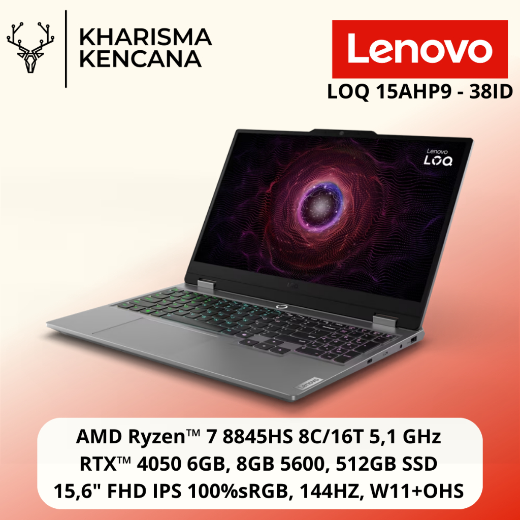 Jual LENOVO LOQ 15APH9 38ID R7 8845HS 8GB 512GB RTX4050 15,6"FHD IPS ...