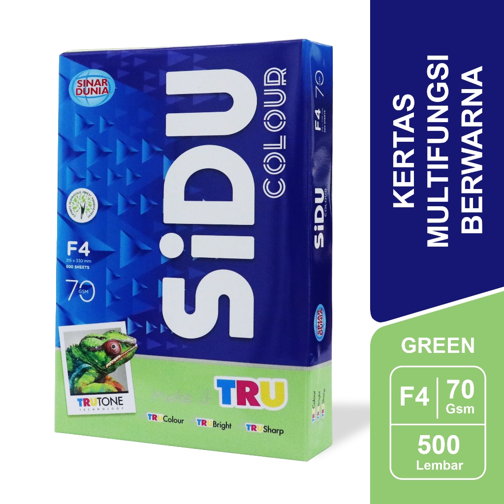 Jual SiDU Kertas Fotocopy Warna Hijau/Green 70 GSM F4 1 RIM - SDU CLR ...