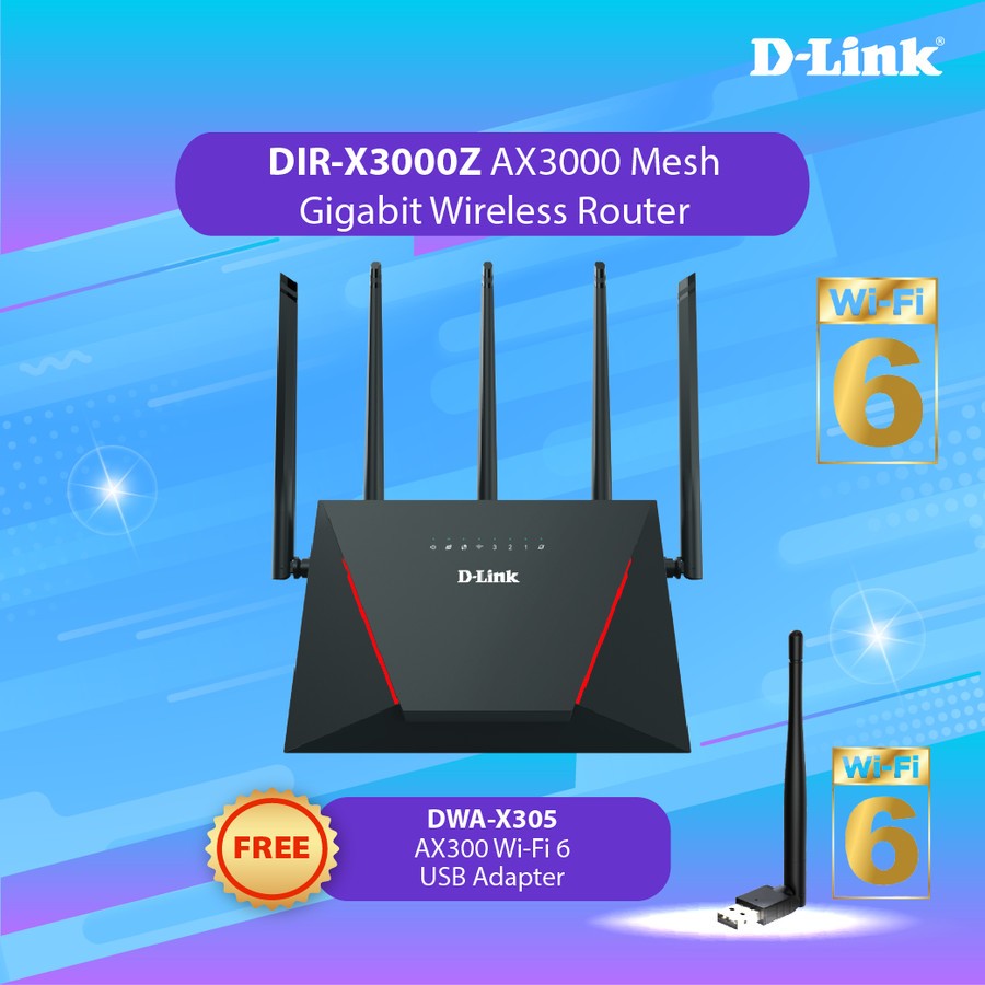Jual D-LINK DIR-X3000Z EXO AX3000 WI-FI-6 SMART ROUTER | Shopee Indonesia