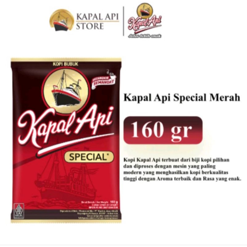 Jual KOPI KAPAL API SPECIAL 160 gram per pcs | Shopee Indonesia