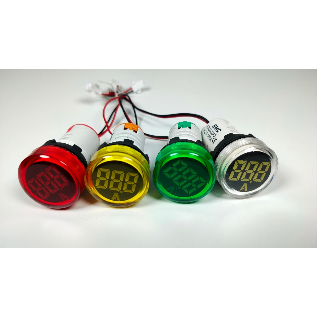 Jual Pilot Lamp LED with AMPER METER 22mm BULAT AD22-22AD | Shopee ...