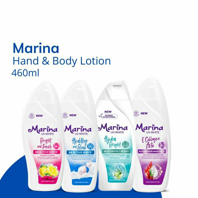 Jual MARINA HAND & BODY LOTION UV WHITE 460ML ~ ORIGINAL 100% | Shopee Indonesia