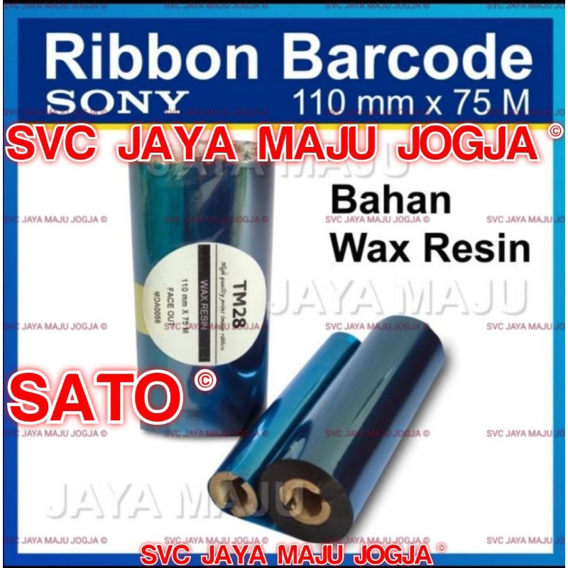 Jual [ SATO ] TM28 110 MM X 75 M SONY WAX RESIN - FACE OUT || CORE ½ ...